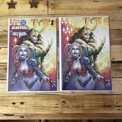 DEADPOOL BATMAN #1 EXCLUSIVE GREG LAND VIRGIN & TRADE SET HARLEY QUINN ...