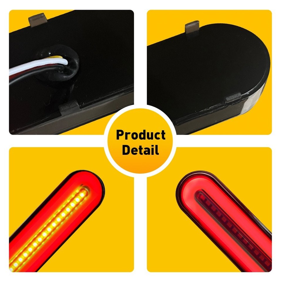 Flowing Red LED Light Truck Trailer Stop Turn Tail Side Running Bar ...