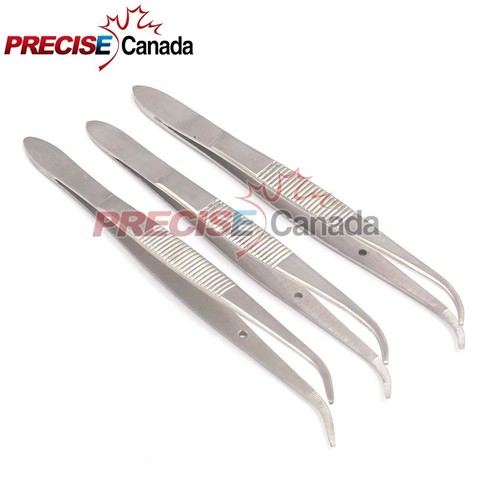 12 PCS 3.5" CURVED SPLINTER FORCEPS TWEEZERS FINE POINT SURGICAL ...