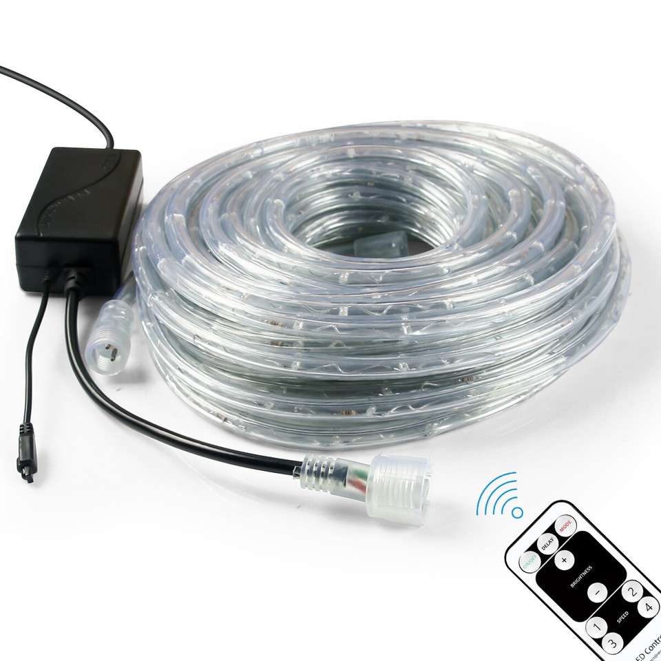 20-50FT LED Rope Strip Light Multi-color Changing Waterproof Outdoor w ...