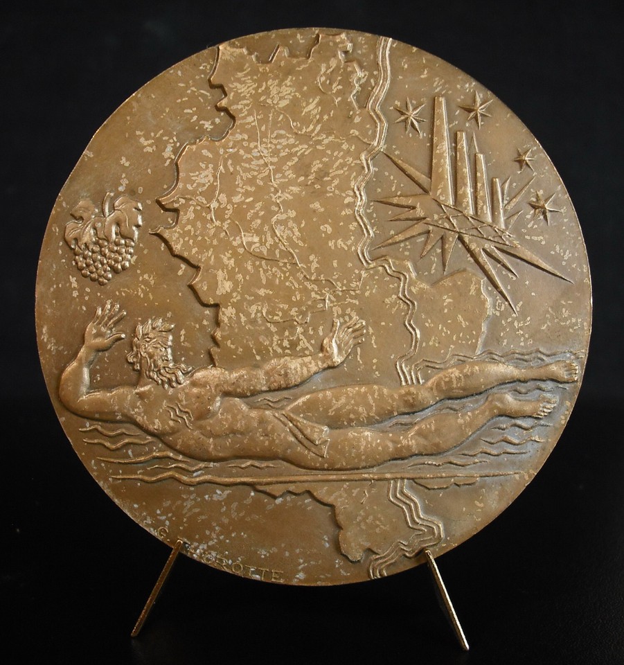 Medal God Neptune Poseidon Allegorie River the Rhone 1971 80mm 264g ...