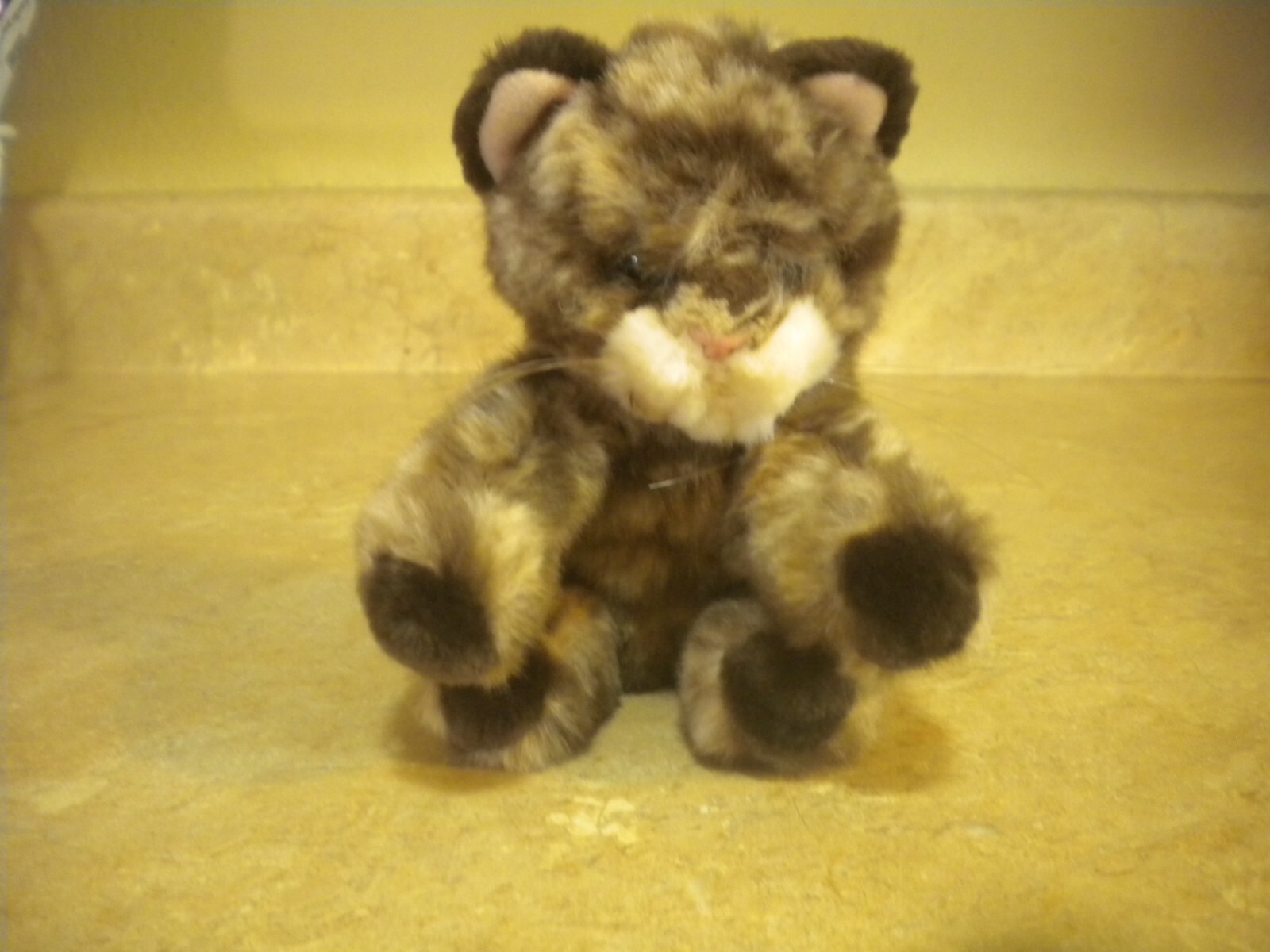 Russ Berrie Whiskers Kitty Cat Plush 6" Brown Tan Striped Tabby Cat ...