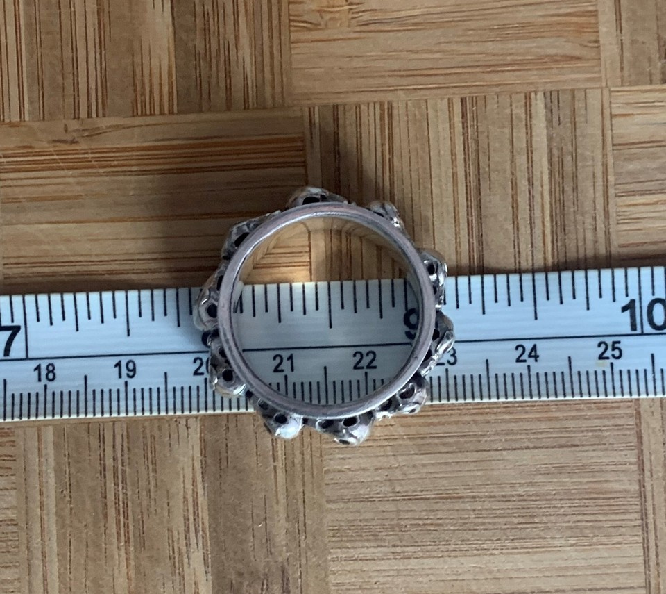 Vintage Skull Custom made Spinner heavy Ring 925 Scott King Kay Wall ...