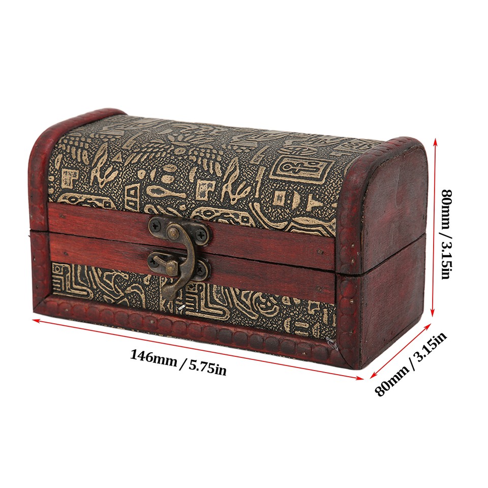 Vintage Wooden Storage Box Decorative Treasure Jewelry Chest Box Treasure Chest | eBay