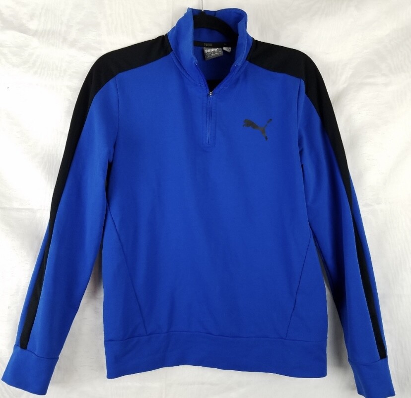 Puma MENS Track Stretchlite 1/4 Zip Up Pullover Athletic Jacket Blue ...