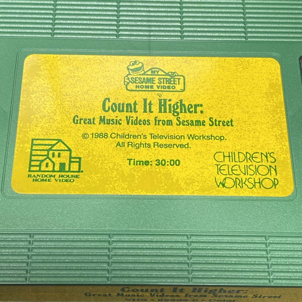 Sesame Street Count It Higher Great Music Videos VHS Tape 1988 Songbook ...