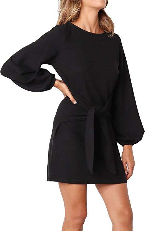 NWT $43 FASHION FUSHA KNIT DRESS TIE FRONT LATERN SLEEVES CUTE! | eBay