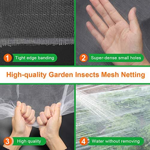 White Bug Net, Garden Netting for Against Insects Bird Plant 6.5 X 16 ...