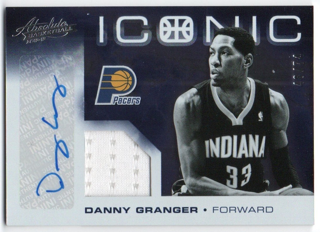 2012-13 Absolute Iconic Materials Autographs 23 Danny Granger GU Auto ...