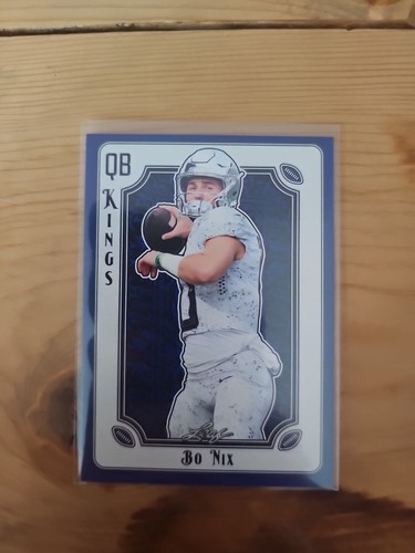 Bo Nix 2024 Leaf QB Kings BLUE #QBK-1 Denver Broncos RC | eBay