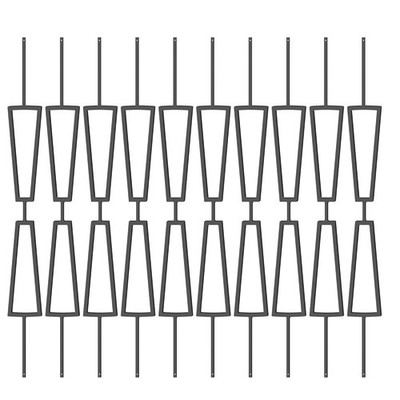 10pcs Wrought Iron Balusters - Double Trapezoid Design for Stair ...