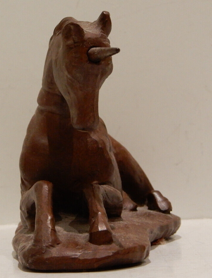 Vintage Hand Carved Unicorn Wooden Animal Figurine By Red Mill MFG. USA ...