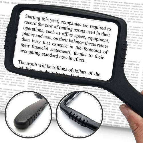 4X Large Handheld Magnifying Glass with Comfort Grip & Shattered Proof ...