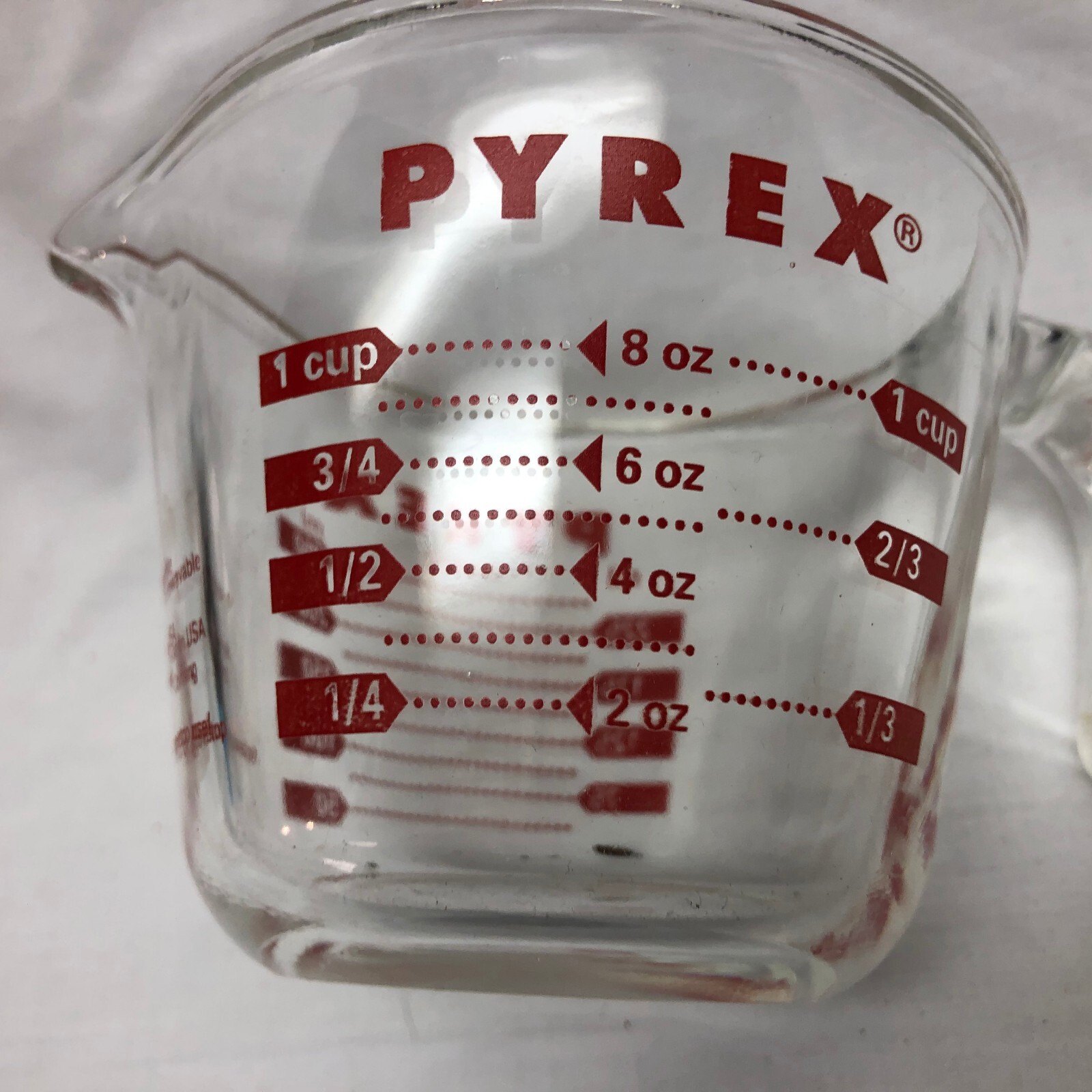 Pyrex Red Lettering 1 Cup/8oz/250 ml Measuring Cup Made in USA | eBay