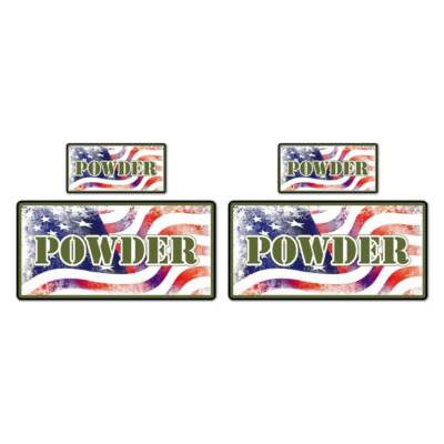 Powder Ammo Box Set, Vinyl Decal Sticker, 2@ 1"x2" & 2@ 2"x4", #8342 | eBay