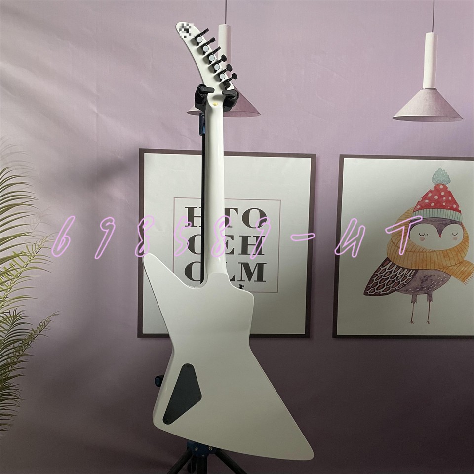 James Hetfield White Explorer Electric Guitar H-H Pickups Black Parts ...