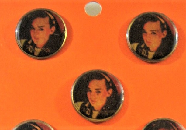 Vintage Boy George Culture Club Rock Concert Pin Display 12 On Card Old ...
