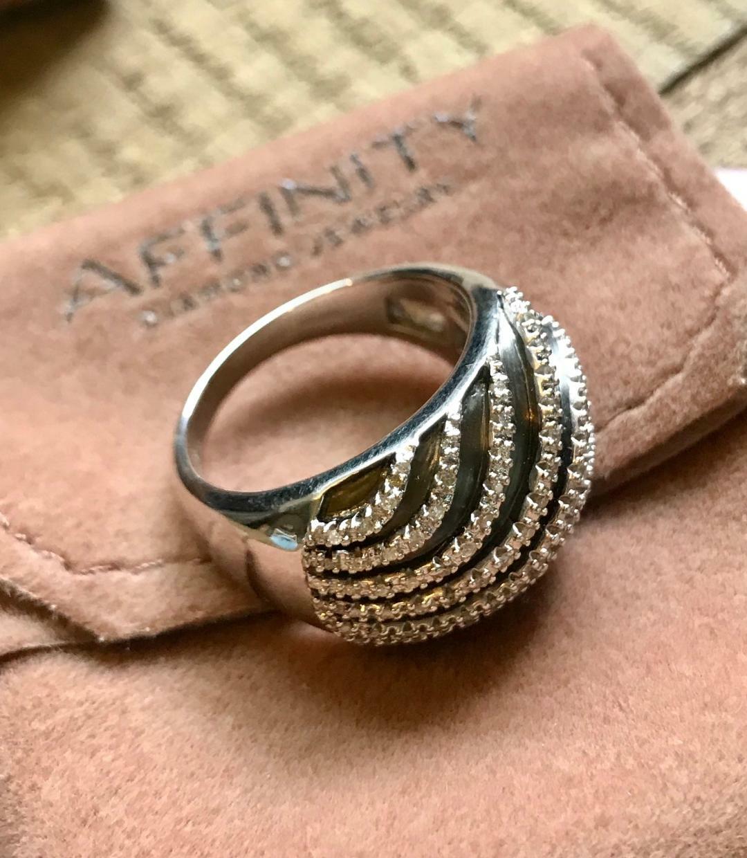 Vintage NEW in BOX Affinity Diamond Jewelry Dome Ring QVC 925 Sterling ...