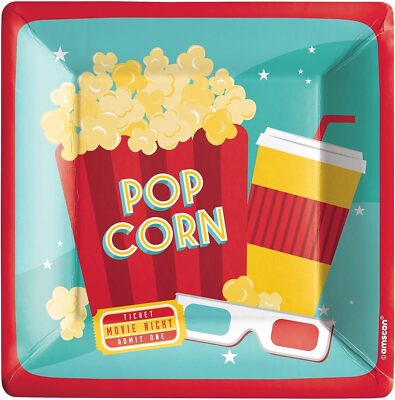 Movie Night Hollywood Prom Theme Party Bulk 7" Paper Square Dessert ...