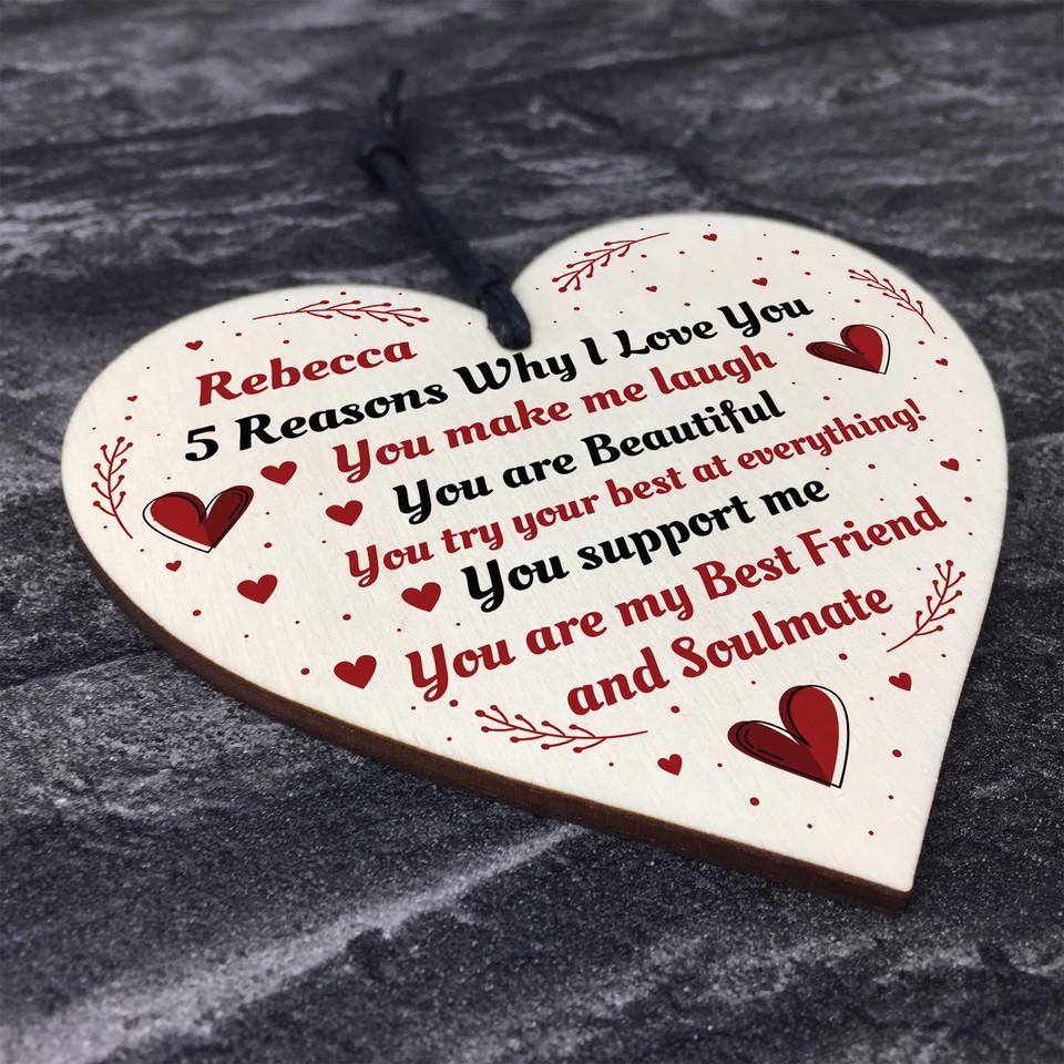 Personalised 5 Reasons Why I Love You Anniversary Valentines Gift For ...
