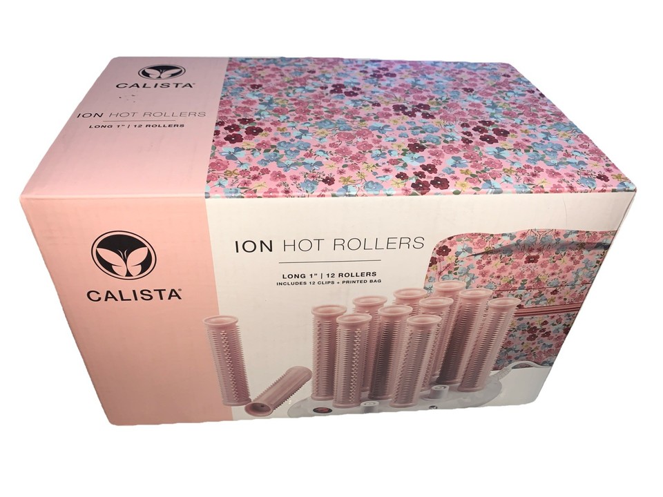 "Calista Ion Hot Rollers 1” long 12pc Set Special Edition Bag Great ...