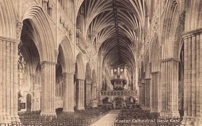 B379 England Exeter Cathedral Nave East vintage postcard | eBay