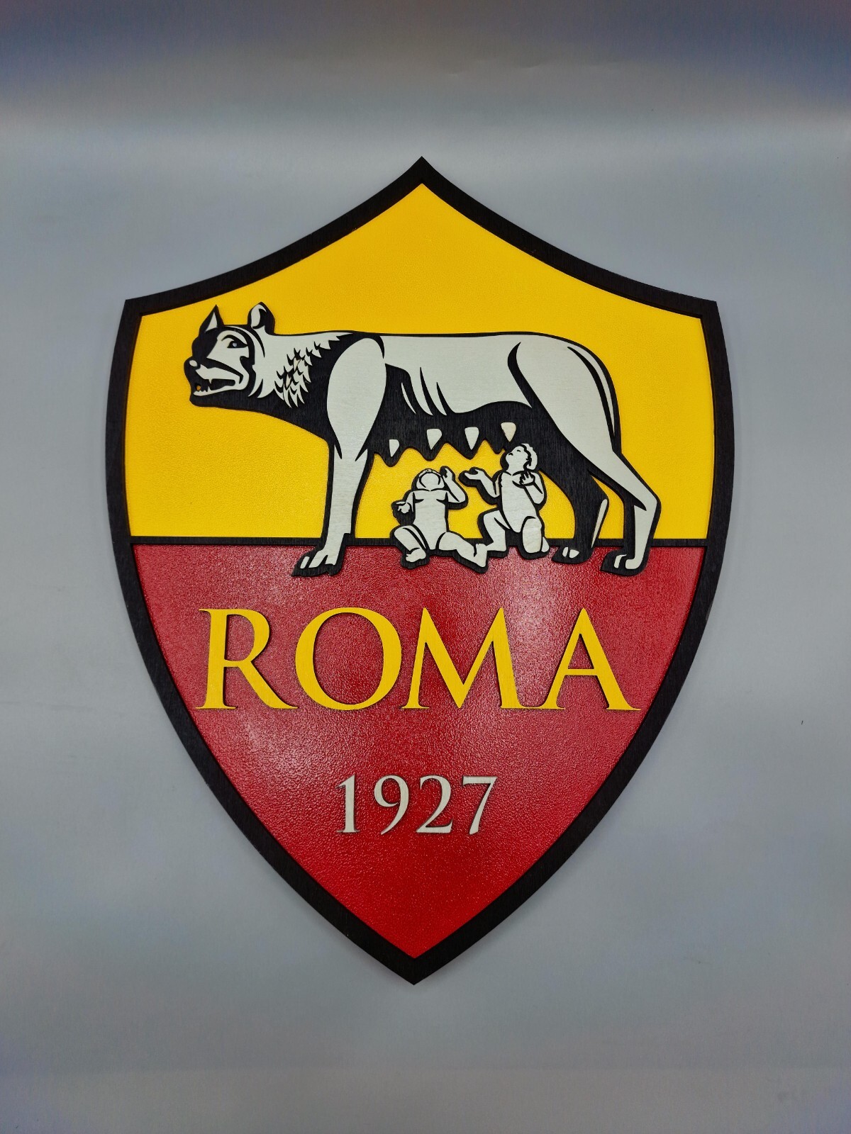 Logo AS Roma in legno, Scudetto AS Roma calcio, Stemma 3D AS Roma ...