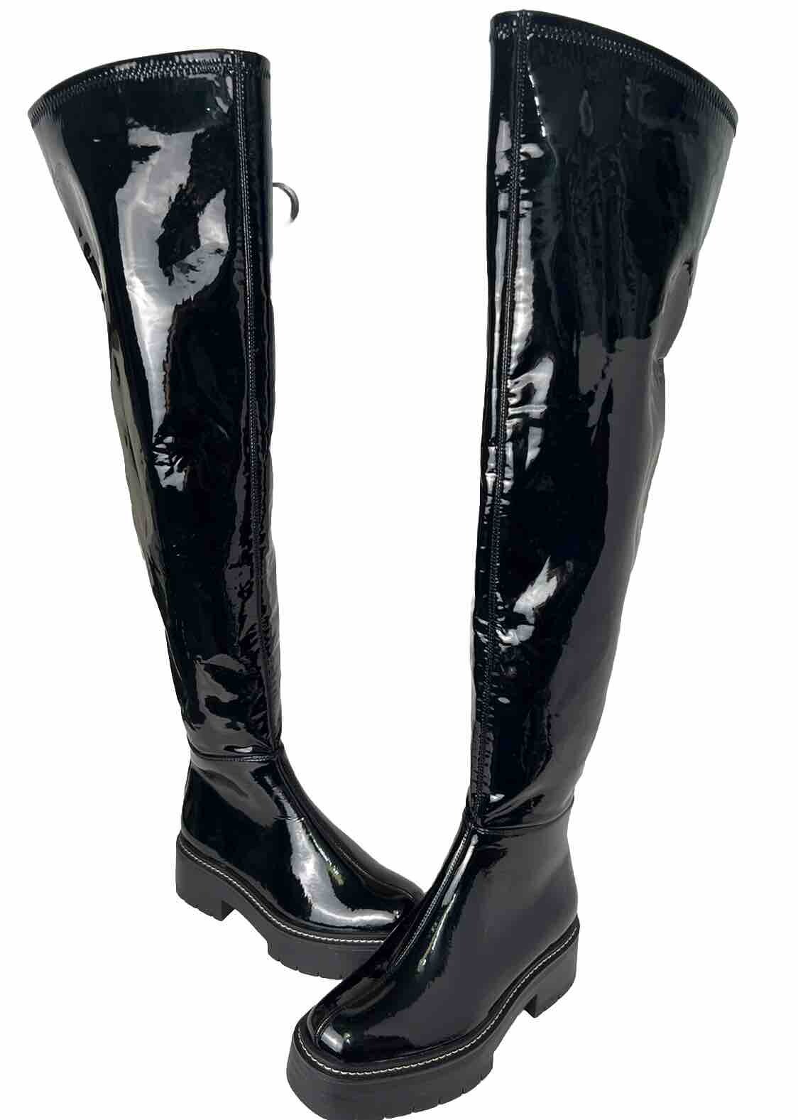 Sam Edelman Lydia Black Chunky Lug Sole Over The Knee Fashion Boots New ...