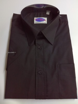 New Get Shirty Black Formal Shirt Long / Short Sleeve Business RRP £11. ...