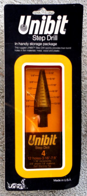 Irwin Cobra #4 Unibit Step Drill Bit 3/16" - 7/8" Speed Point Titanium ...