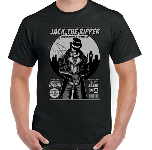 Jack The Ripper T-Shirt Comic Book Style Mens Murder Mystery Horror ...
