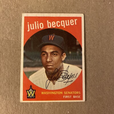 1959 Topps Baseball Julio Becquer Washington Senators Card #93 | eBay