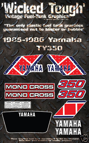 YAMAHA 1985-1986 TY350 WICKED TOUGH DECAL GRAPHIC KIT | eBay