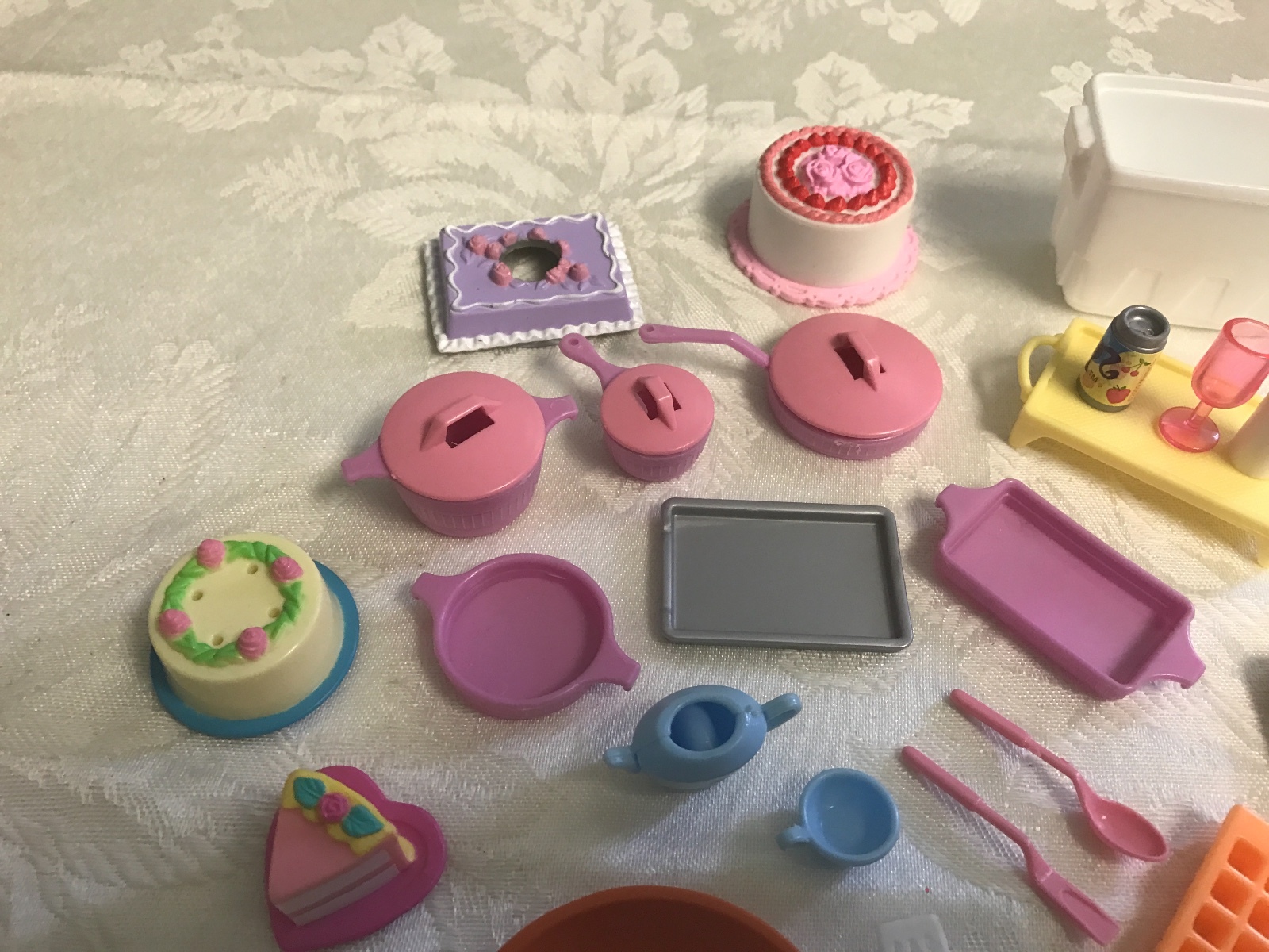 Barbie Dishes Food Bakeware Kitchen Lot Cake Pots Pans Bowls Cooler ...