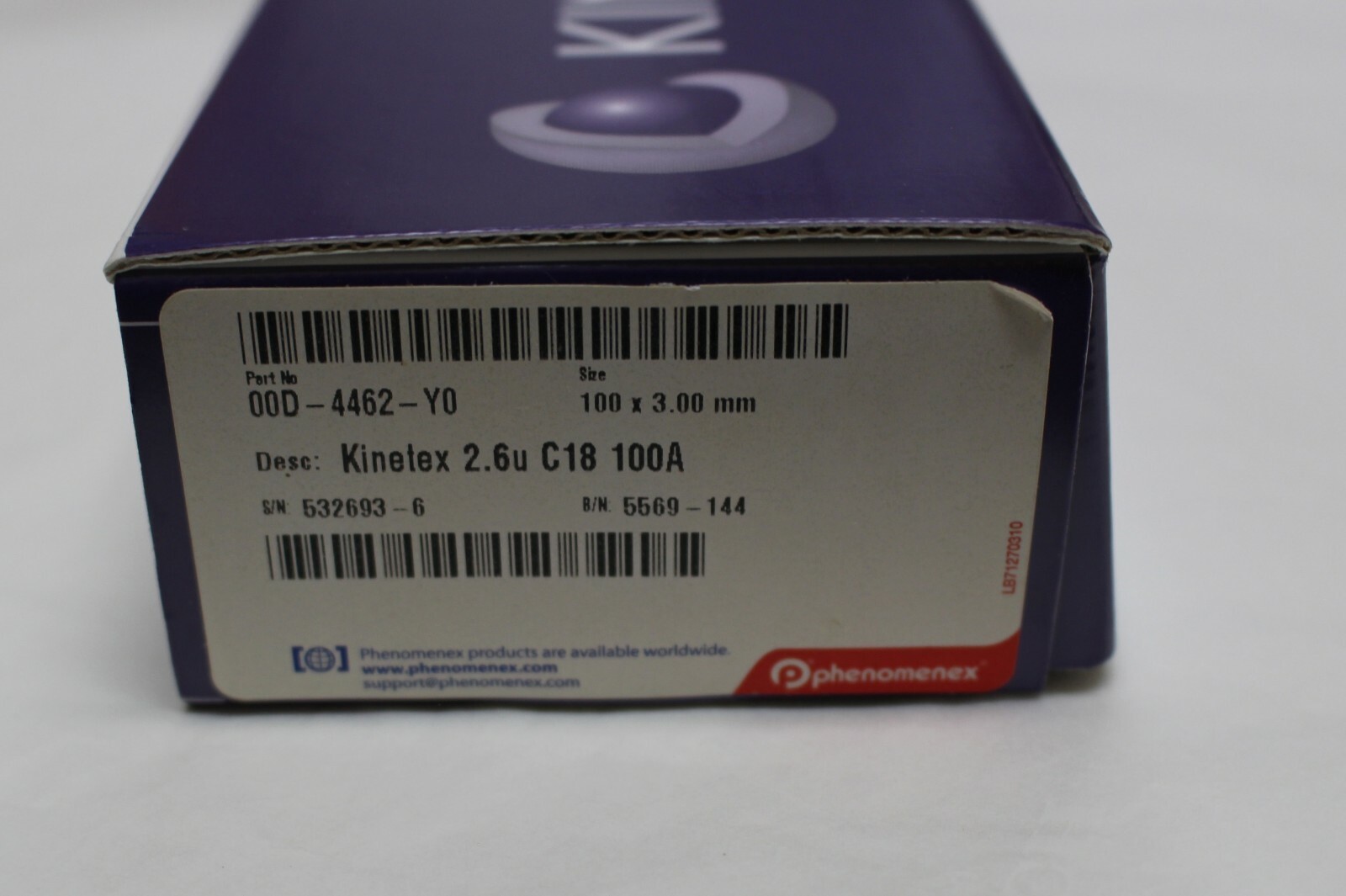 Phenomenex Kinetex 00d 4462 Y0 Parts 2 6 µm C18 100a Lc Column 100 X