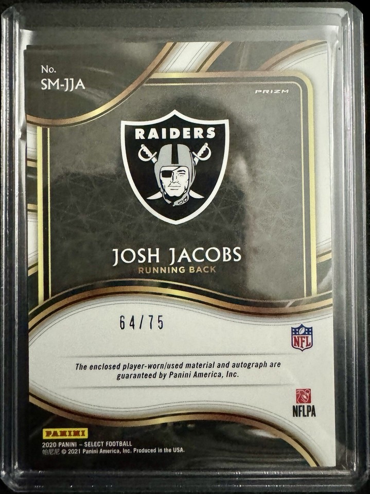 2020 SELECT JOSH JACOBS PATCH AUTO #SM-JJA /75 | eBay