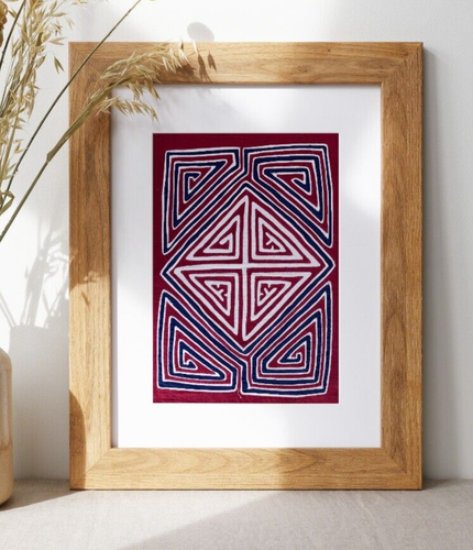 Original FIGURATIVE FOLK ART handmade quilt MOLA TEXTILE PANAMA 16 1/2 ...