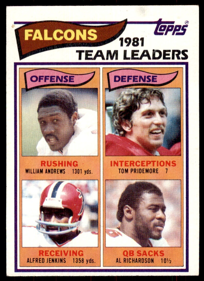 1982 Topps. William Andrews/Tom Pridemore/Alfred Jenkins/Al Richardson ...