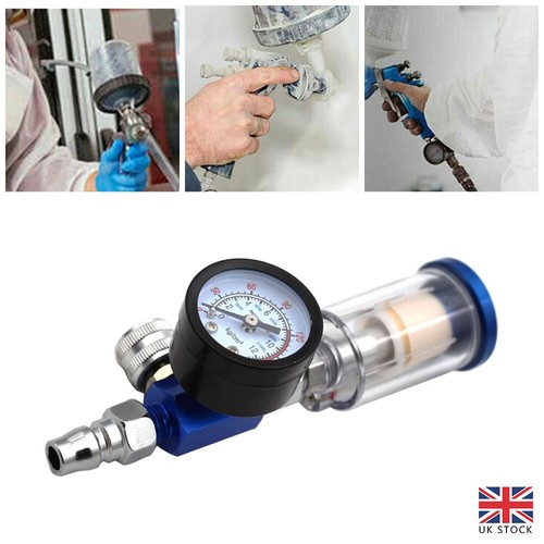 New Mini Air Pressure Gauge Gun & In-Line Water Trap Air Filter ...