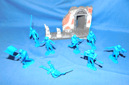 MARX OUT OF PRODUCTION 54MM ACW UNION 8 FIGURES MEDIUM BLUE +BURNED ...