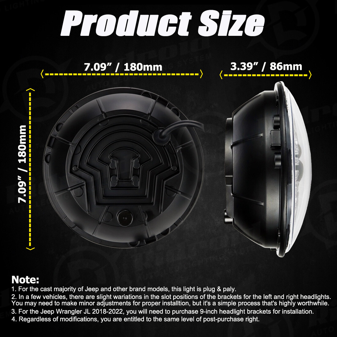 7" LED Headlights Halo Fog Turn Lamp Tail Lights Combo for Jeep ...
