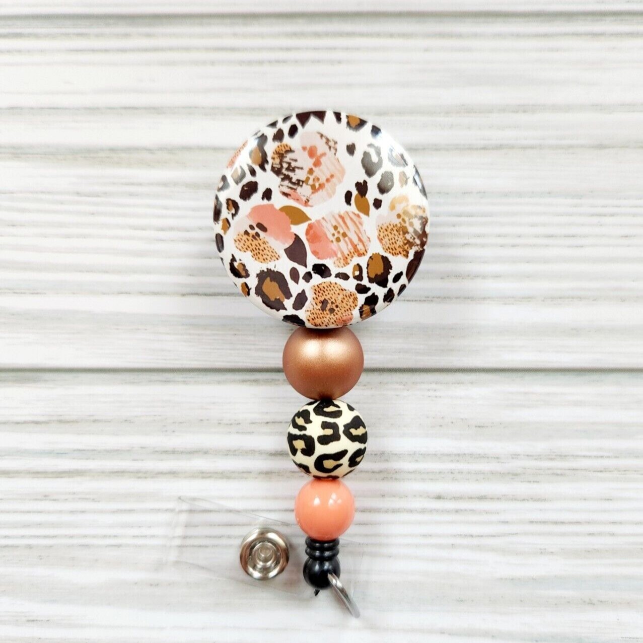 Leopard Badge Reel/Nurse Badge/Teacher, ID Badge holder, Retractable ...