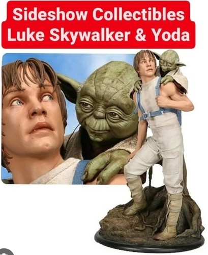 Sideshow Premium Format Luke Skywalker and Yoda 1/4 Statue Rare Diorama ...