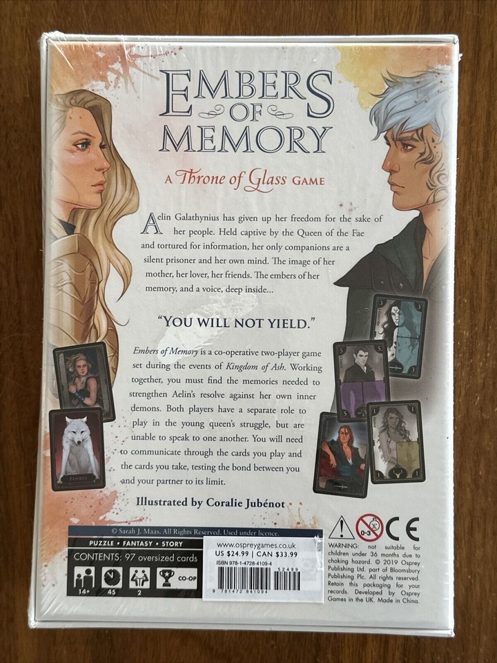 Throne of Glass Ser.: Embers of Memory: a Throne of Glass Game by Sarah J. Maas | eBay