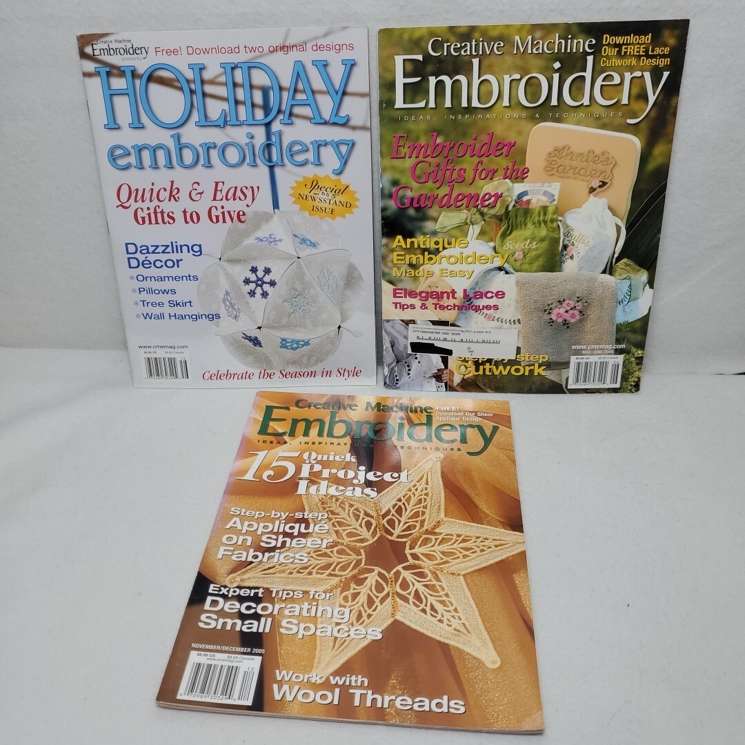 Creative Machine Embroidery Magazine Lot of 7 Issues 2005 & 2006 Bonus ...