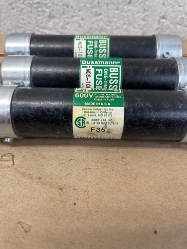 Cooper Bussmann NOS-100 BUSS One-Time Fuse, 100 Amp, 600 VAC - Lot of 3 ...