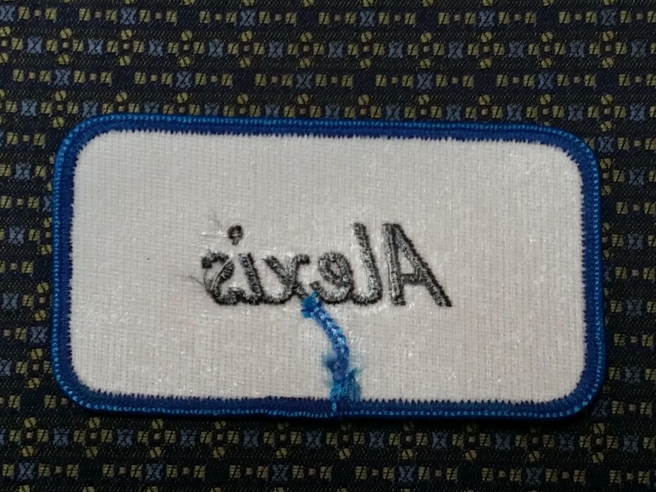 ALEXIS NAME TAG BLUE AND WHITE Iron or Sew-On Patch | eBay