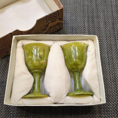 Maple High Leg Cup Green Glass With Legs Set 2 | eBay