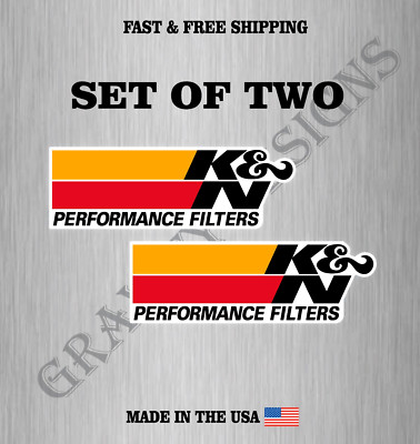 TWO K&N AIR FILTERS AUTO VINYL DECAL STICKER CAR BUMPER 4MIL BUBBLE ...