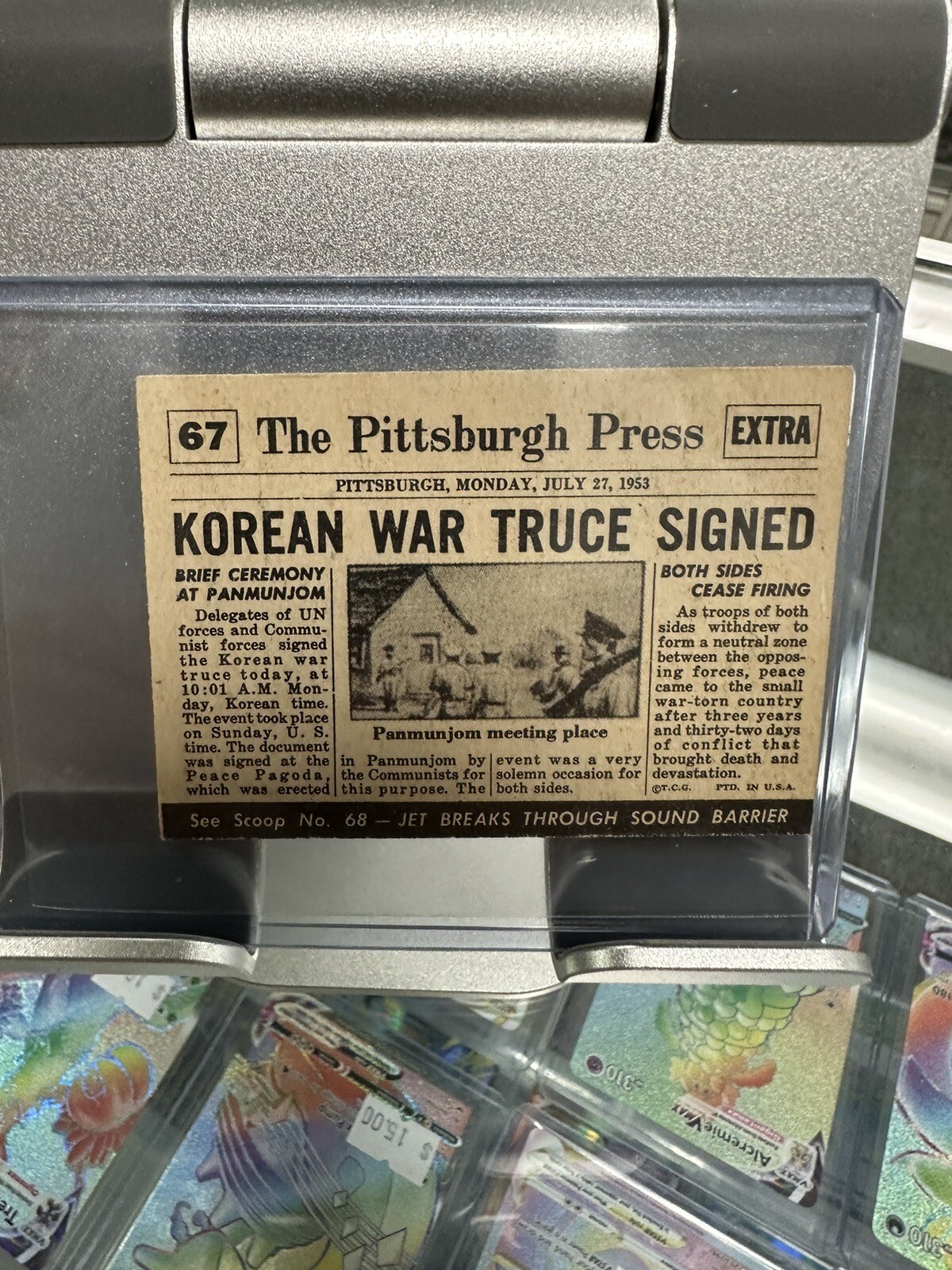 1954 Topps Scoop #67 Korea Truce Signed Without Coating 6 - EX/MT P54T ...